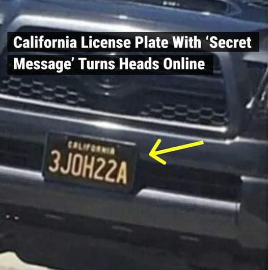 The Hidden Message On This California License Plate Has Gone Viral ...
