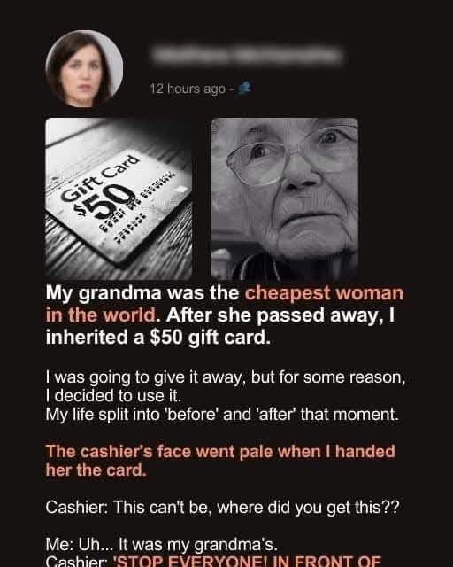 MY GRANDMA WAS THE CHE’APEST WOMAN IN THE WORLD - Usa Press